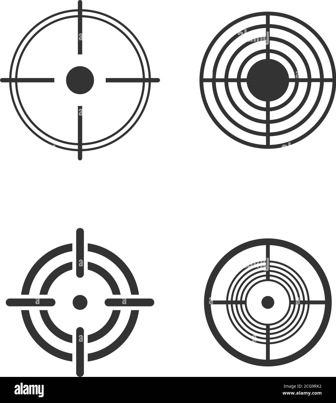 Target circle vector icons set isolated on white background Stock ...