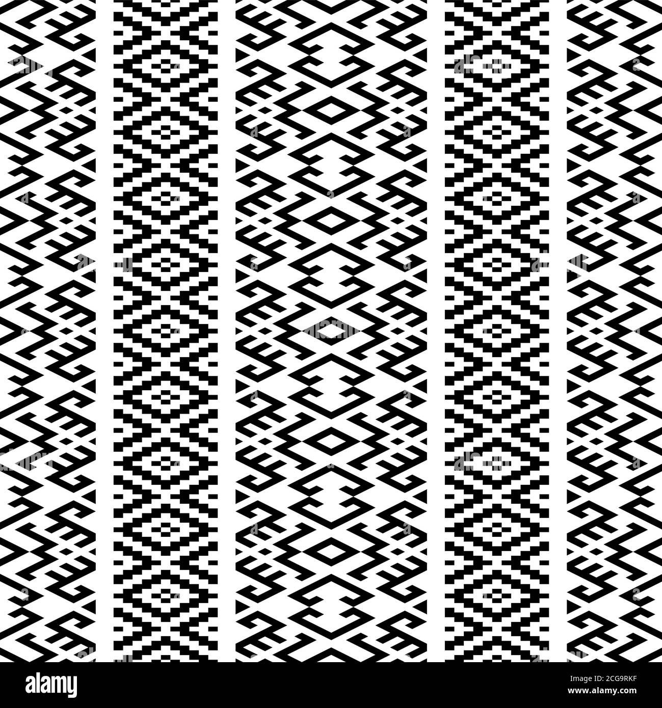 Aztec ethnic seamless pattern design in black and white color. Ethnic ...