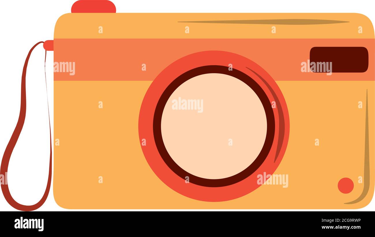 yellow photo camera digitally flat icon style vector illustration Stock ...