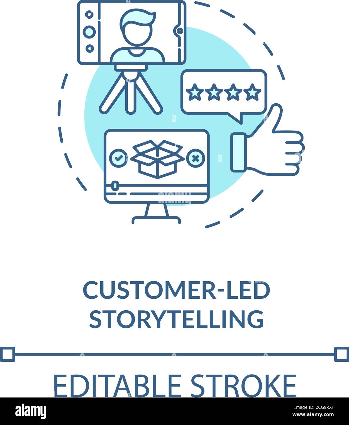 Customer-led storytelling concept icon Stock Vector Image & Art - Alamy