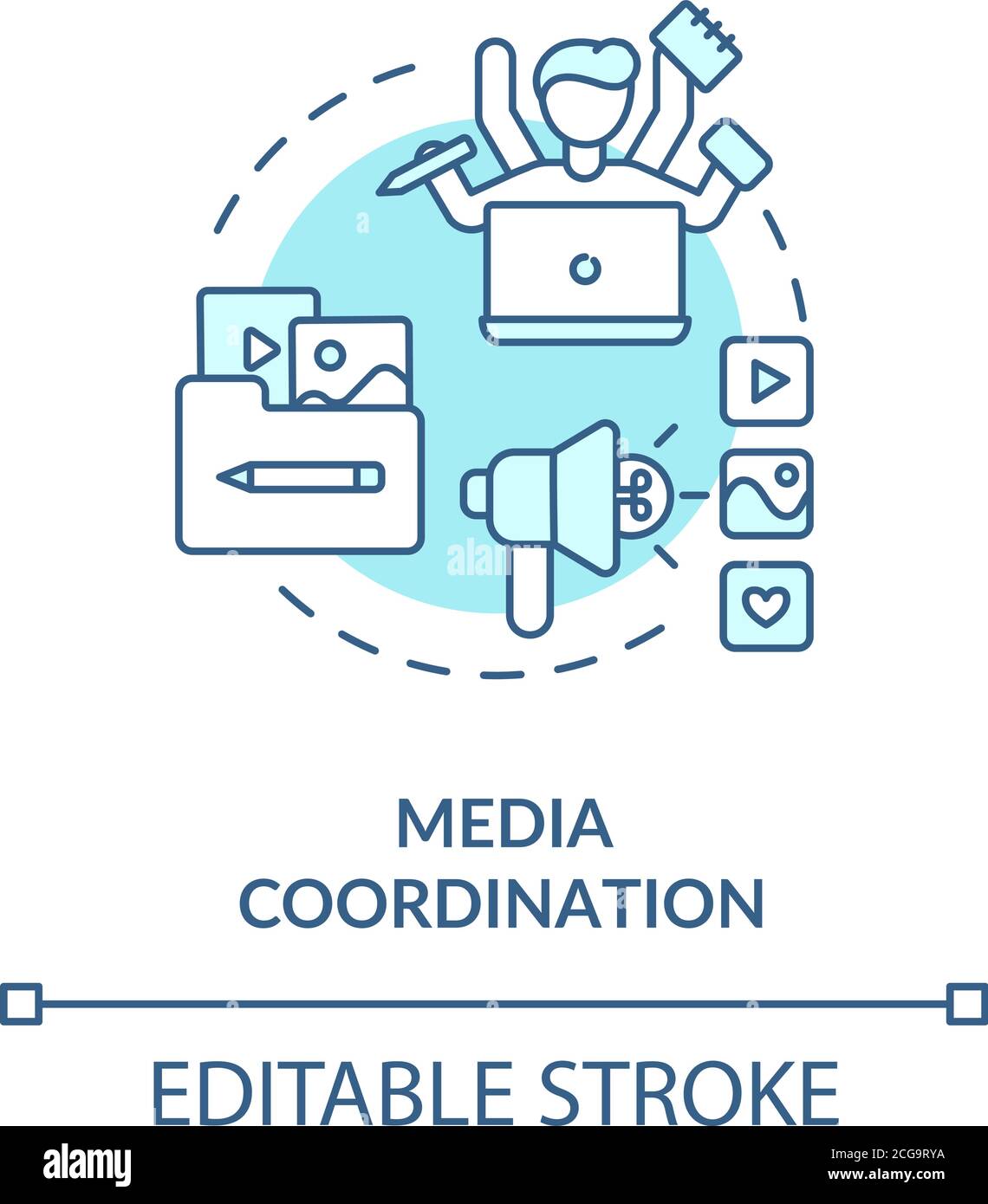Media coordination concept icon Stock Vector Image & Art - Alamy