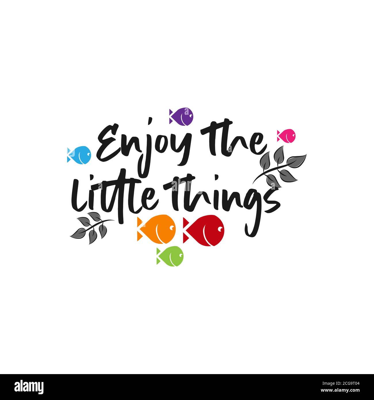 Enjoy the little things hand lettering motivational quote banner ...