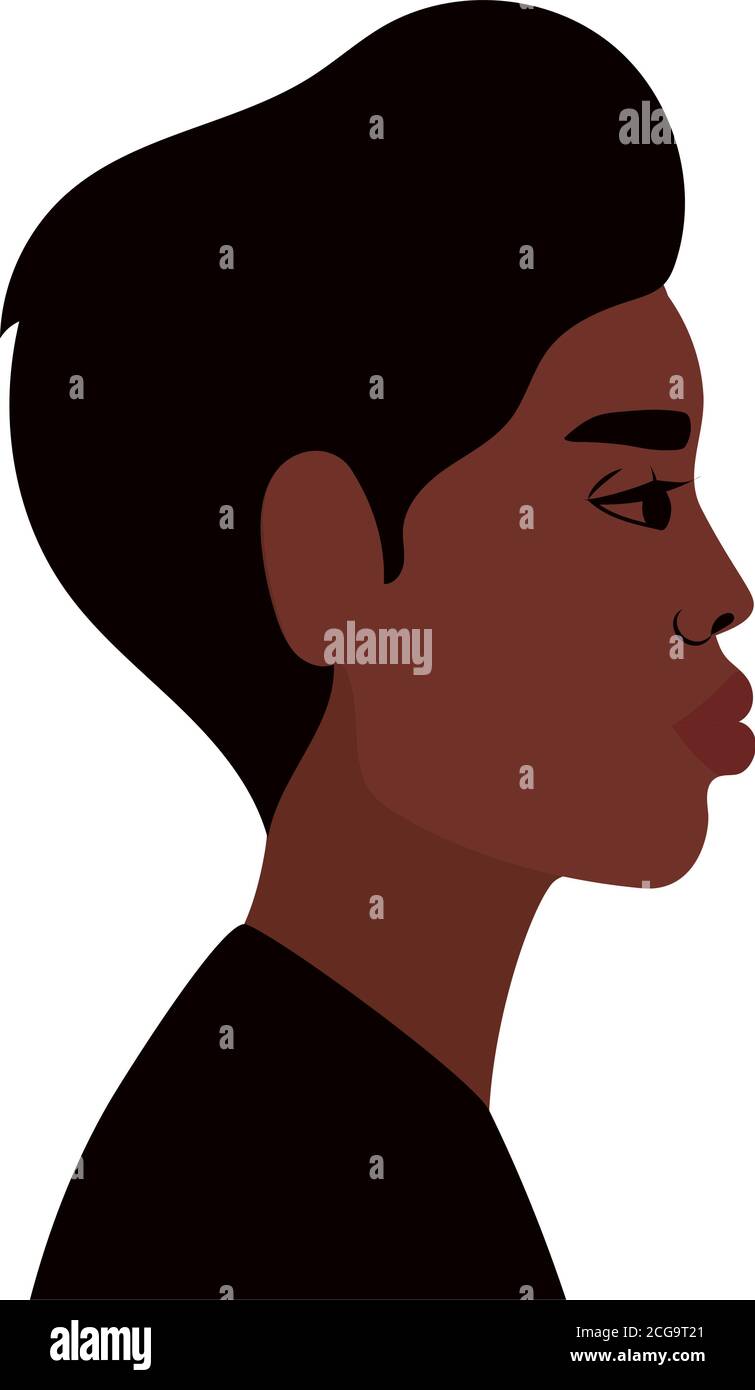 black man cartoon in side view vector design Stock Vector Image & Art ...
