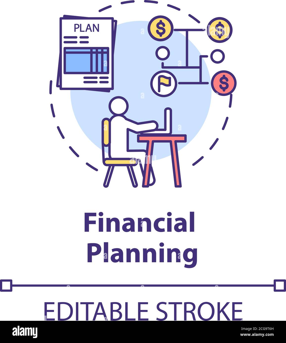 Financial planning concept icon Stock Vector Image & Art - Alamy