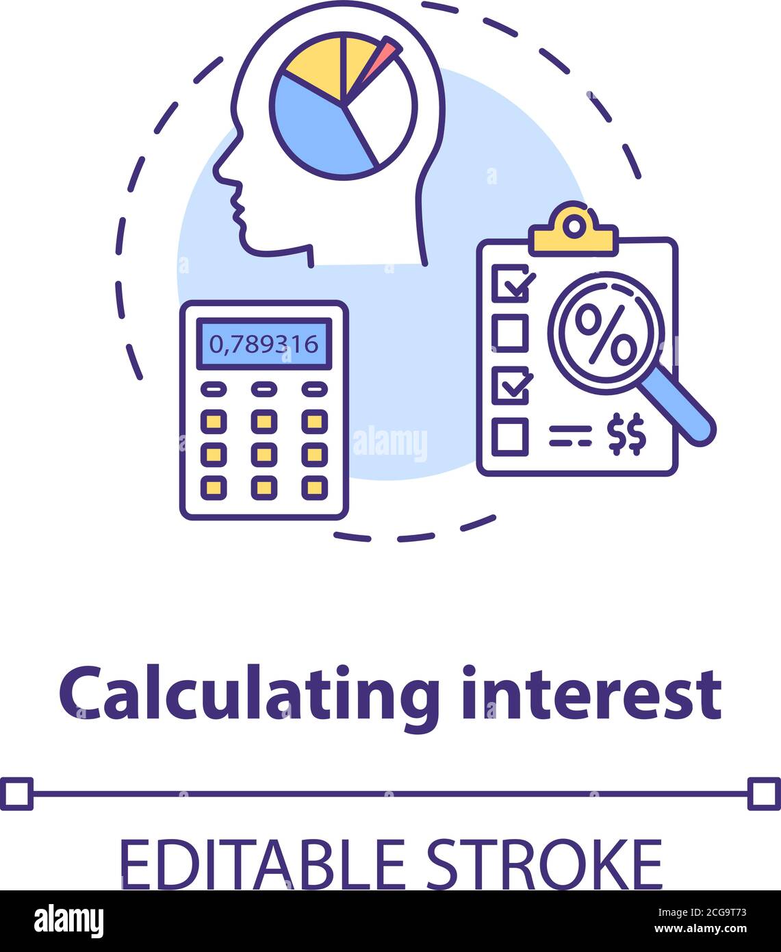 Calculating interest concept icon Stock Vector Image & Art - Alamy