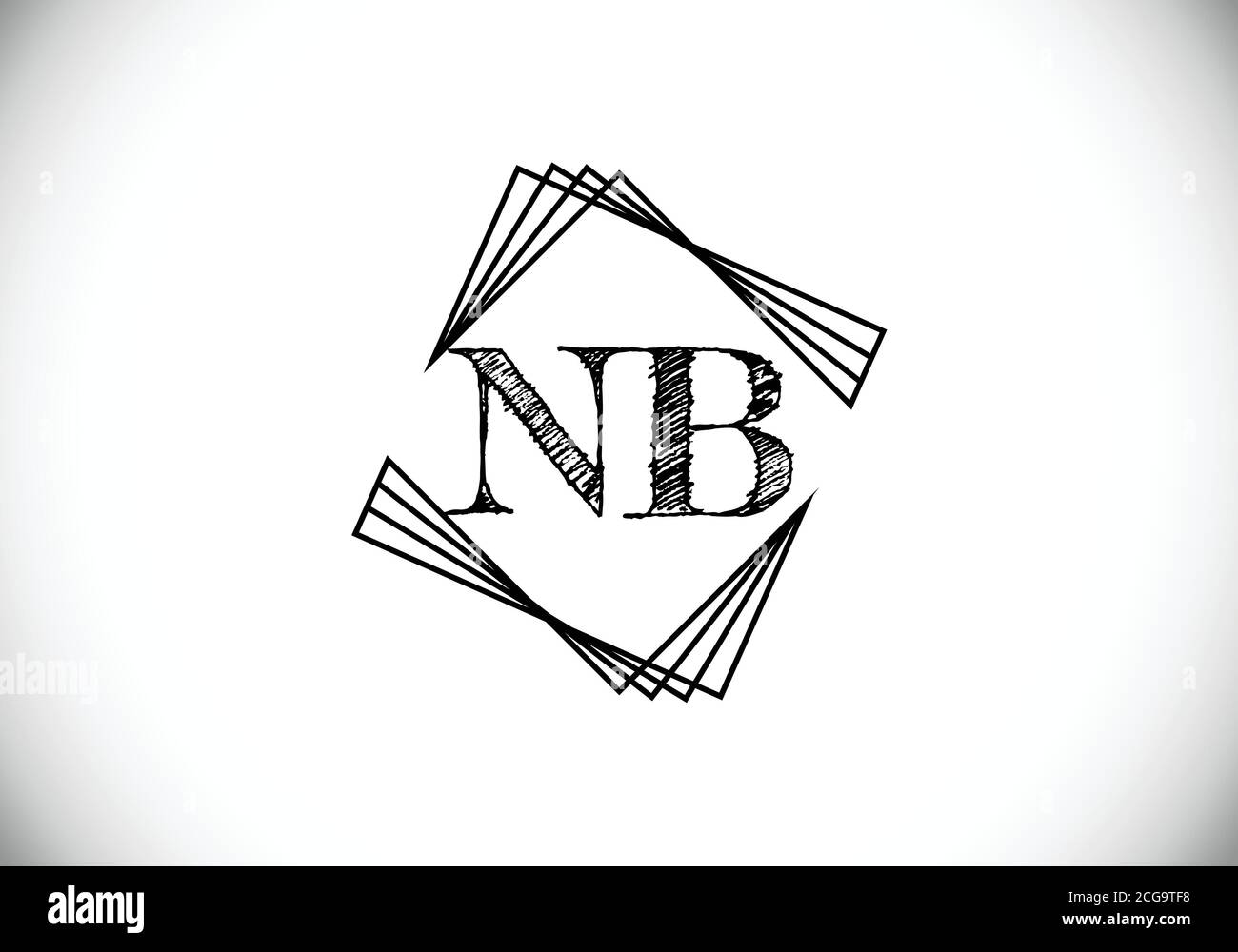 Initial Monogram Letter N B Logo Design Vector Template. N B Letter ...