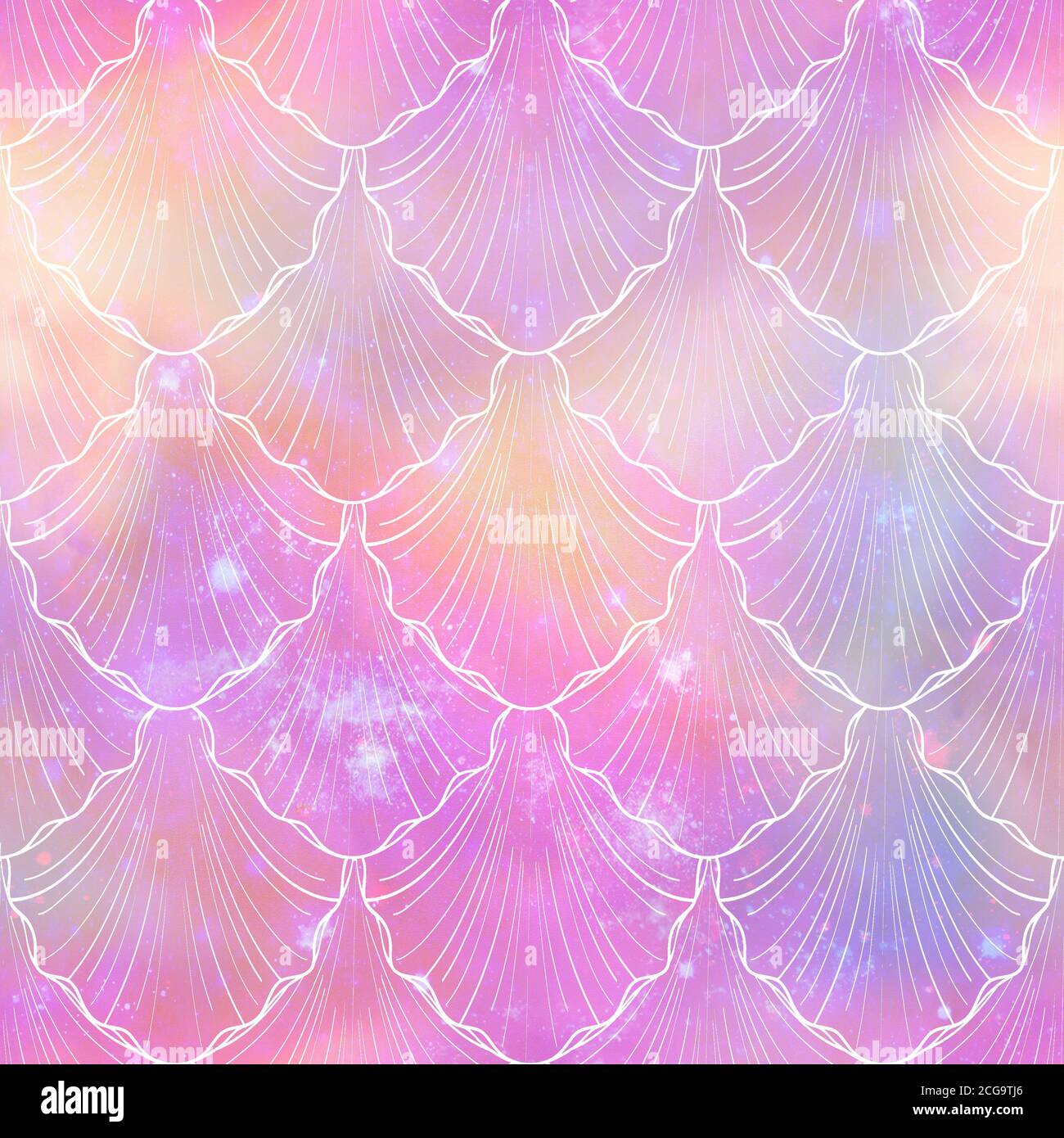 Fantasy Pastel Mermaid Seamless Print Stock Photo - Alamy