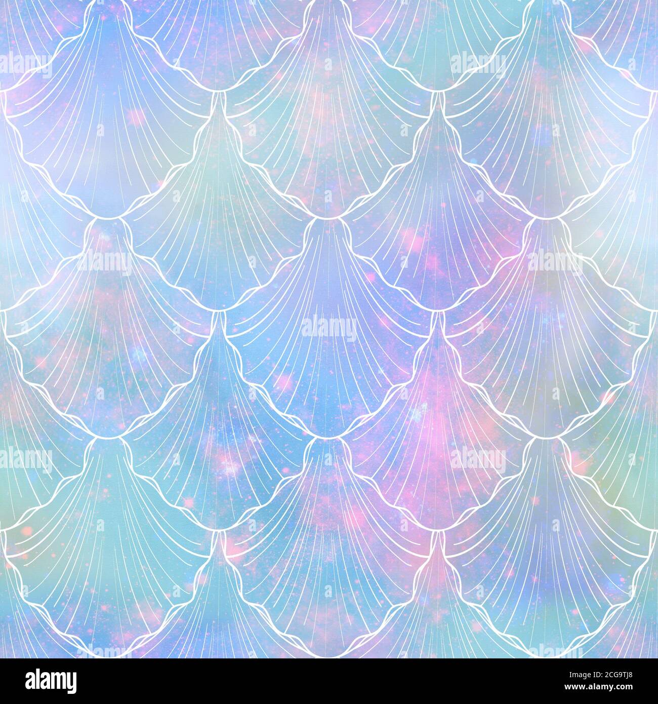 Fantasy Pastel Mermaid Seamless Print Stock Photo - Alamy