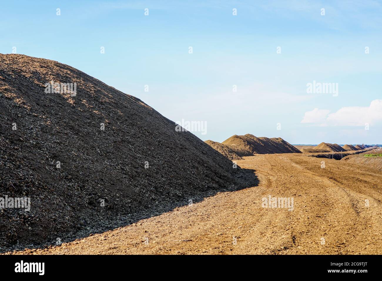 commercial peat extraction area in a bog landscape Stock Photo - Alamy
