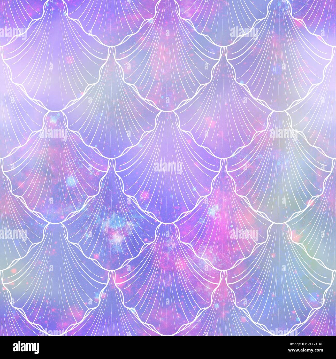 Fantasy Pastel Mermaid Seamless Print Stock Photo - Alamy