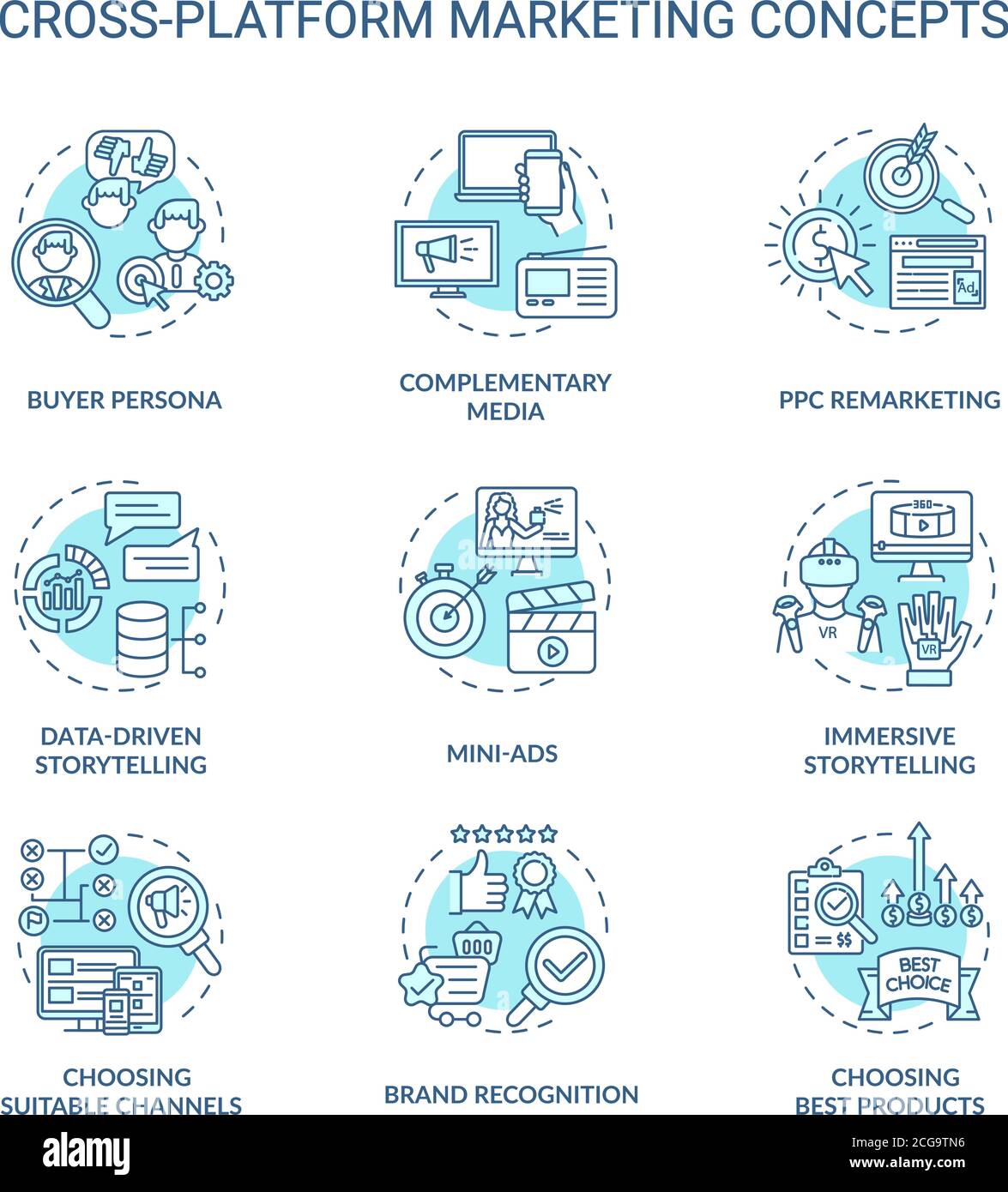 Smm media marketing collection Cut Out Stock Images & Pictures - Alamy