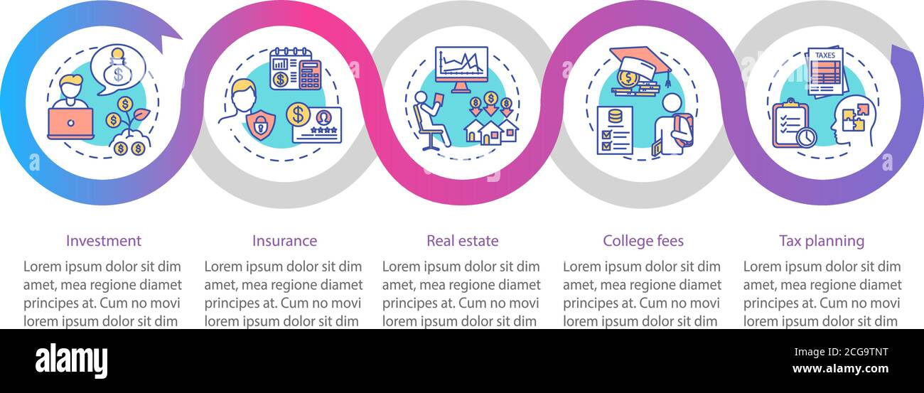 Financial literacy application vector infographic template Stock Vector ...