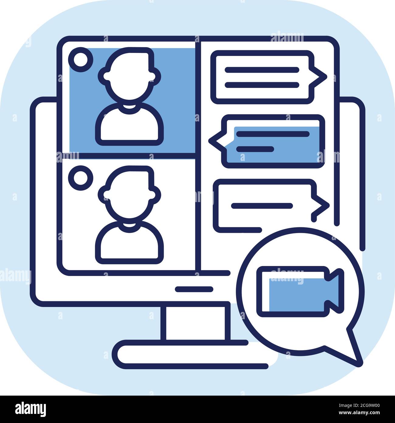 Video conference screen share Stock Vector Images - Alamy