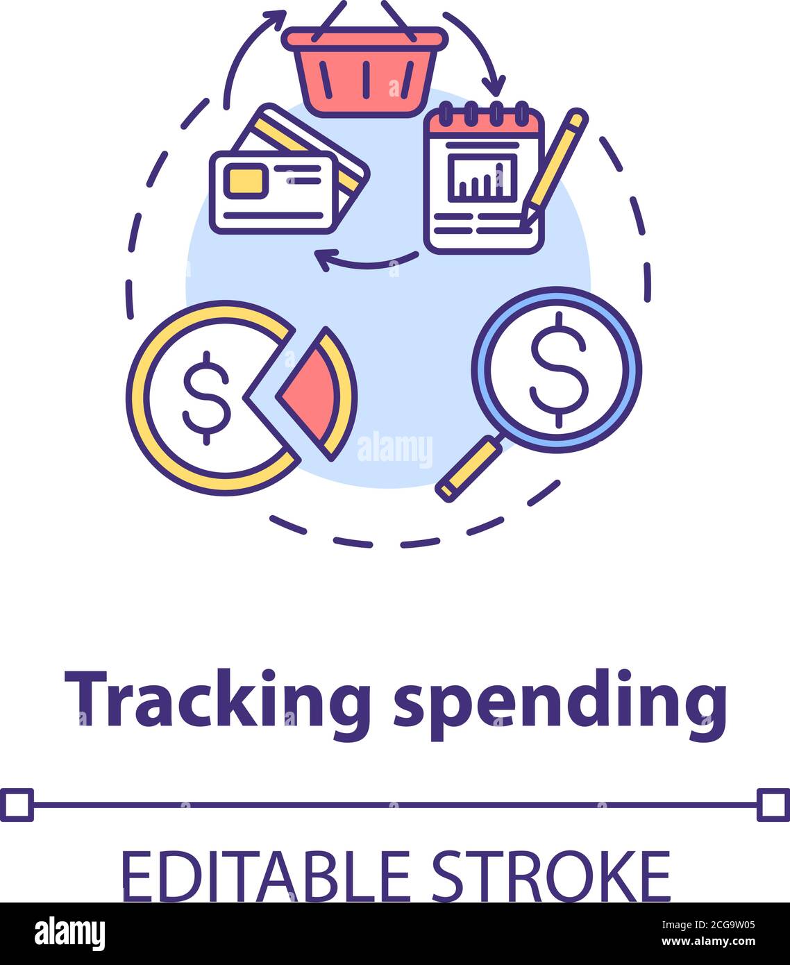 Tracking spending concept icon Stock Vector Image & Art - Alamy