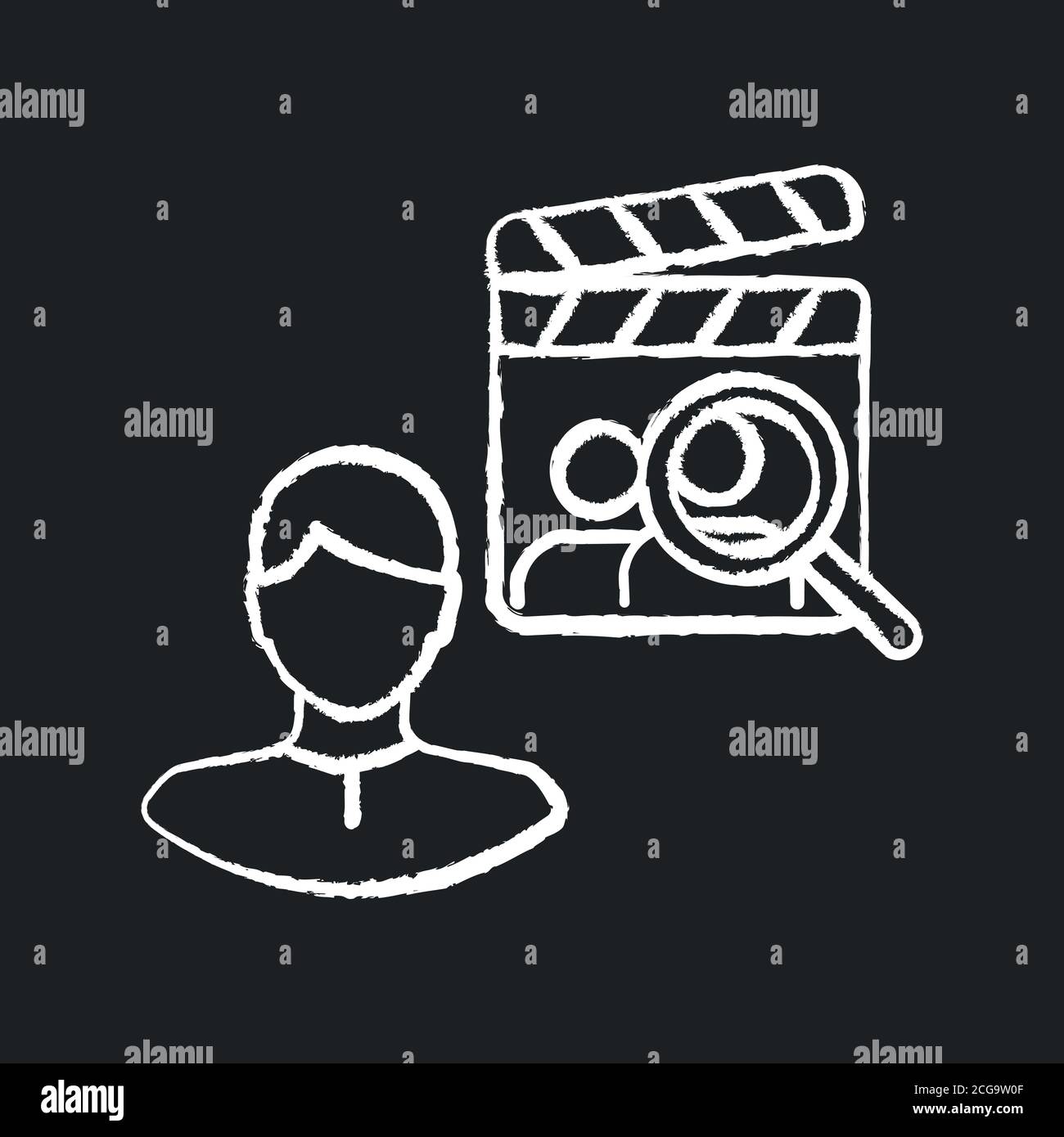 Casting director chalk white icon on black background Stock Vector ...