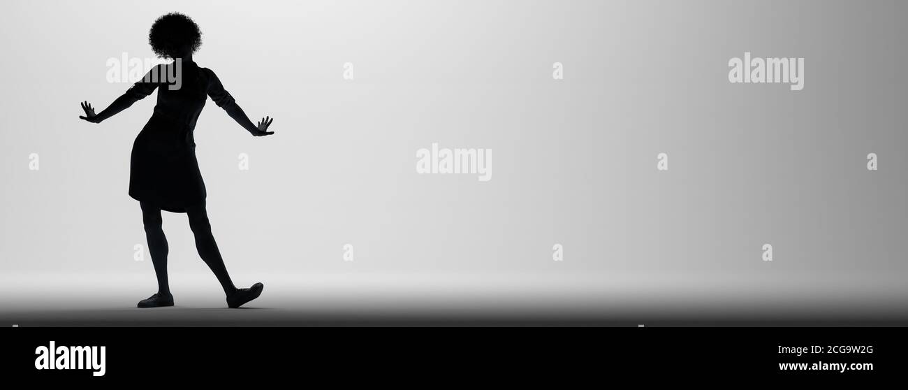 3d illustration, backlit model posing in studio Stock Photo - Alamy