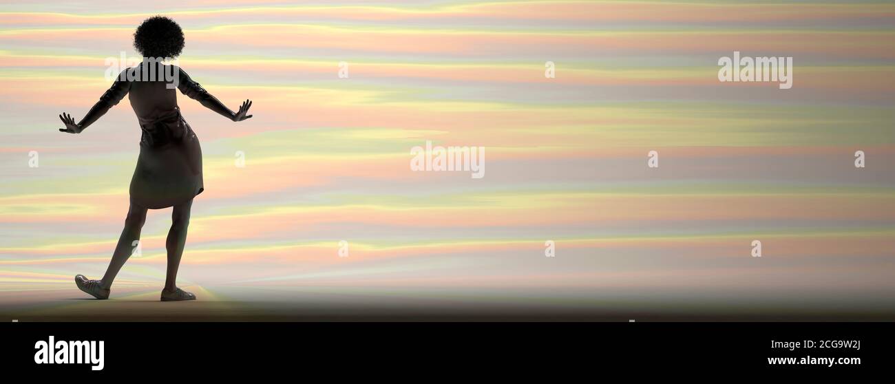 3d illustration, backlit model posing in studio Stock Photo - Alamy