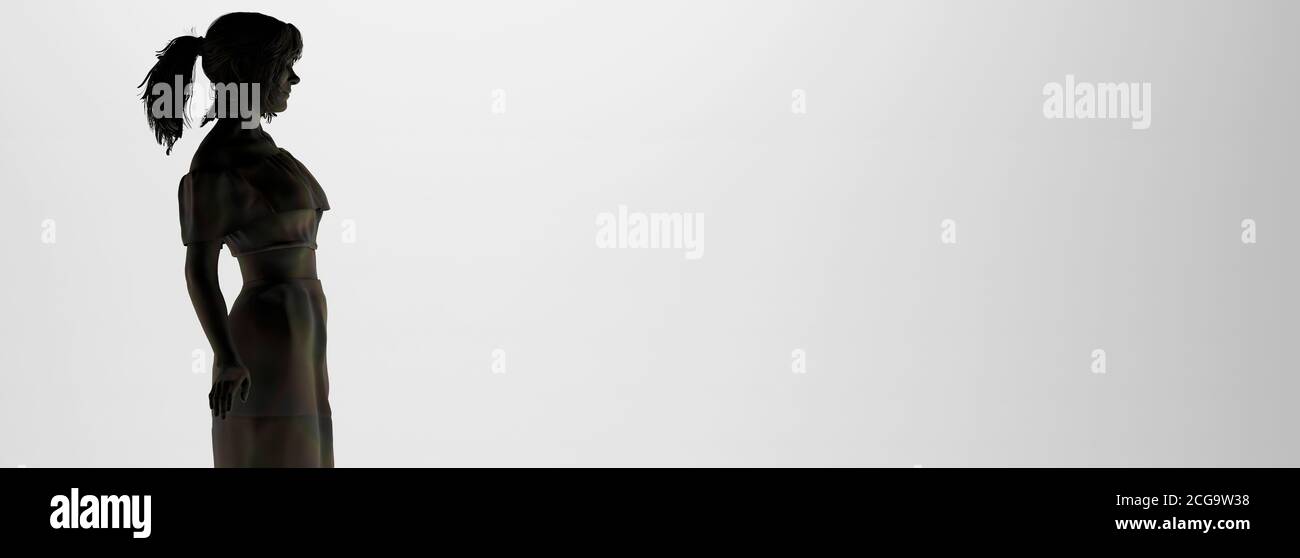 3d illustration, backlit model posing in studio Stock Photo - Alamy