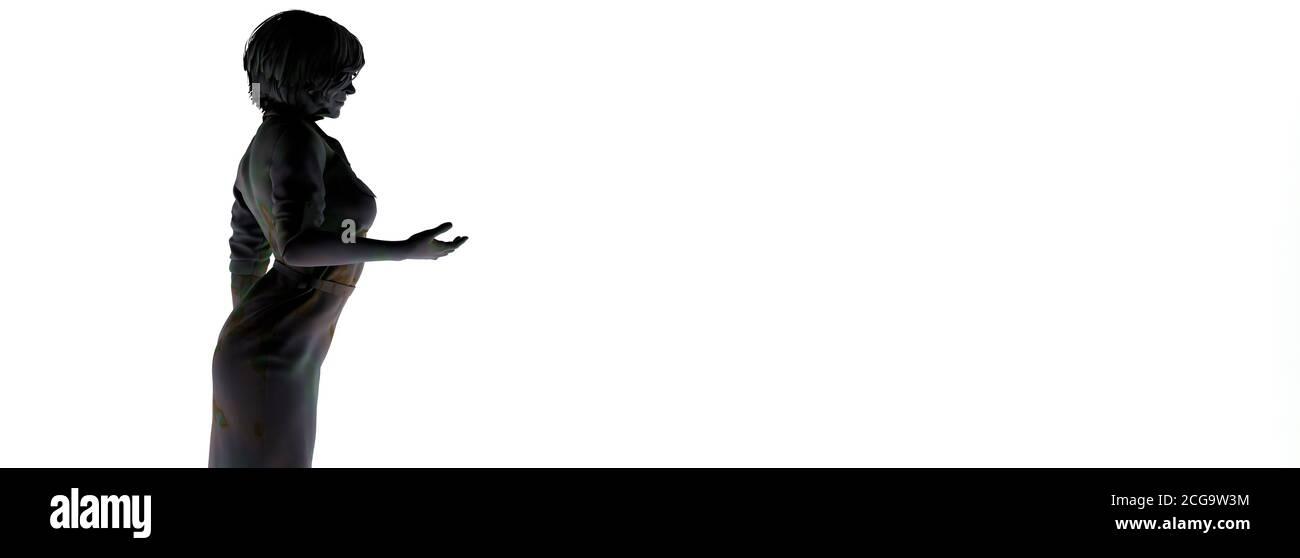 3d illustration, backlit model posing in studio Stock Photo - Alamy