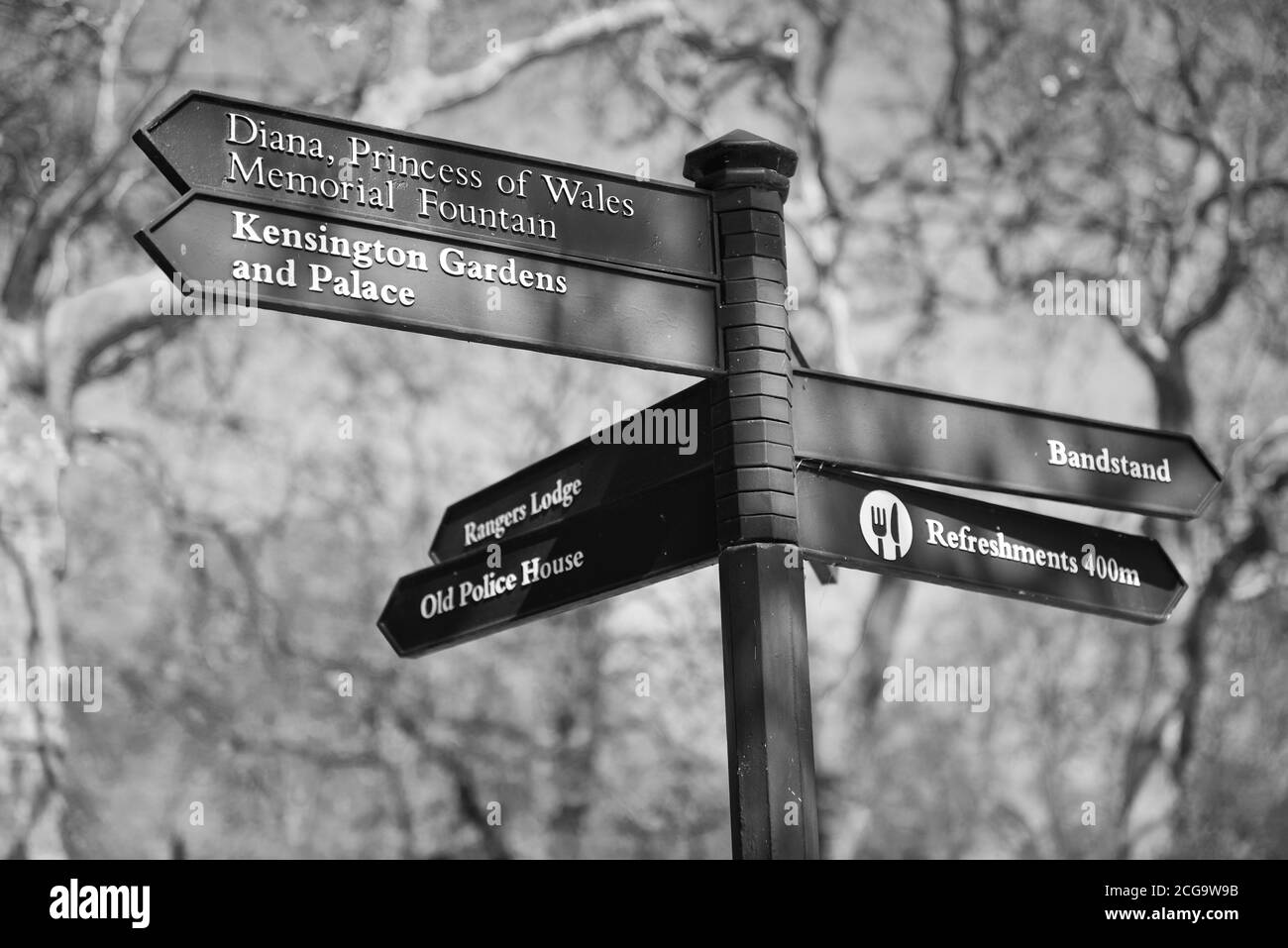 British tourist signpost Black and White Stock Photos & Images - Alamy