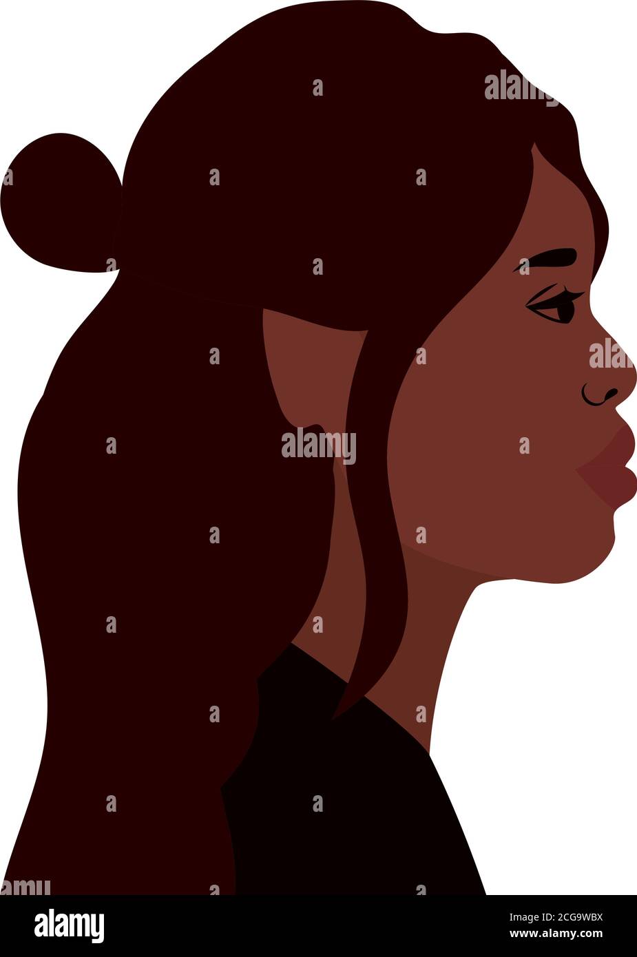 black woman cartoon in side view vector design Stock Vector Image & Art ...