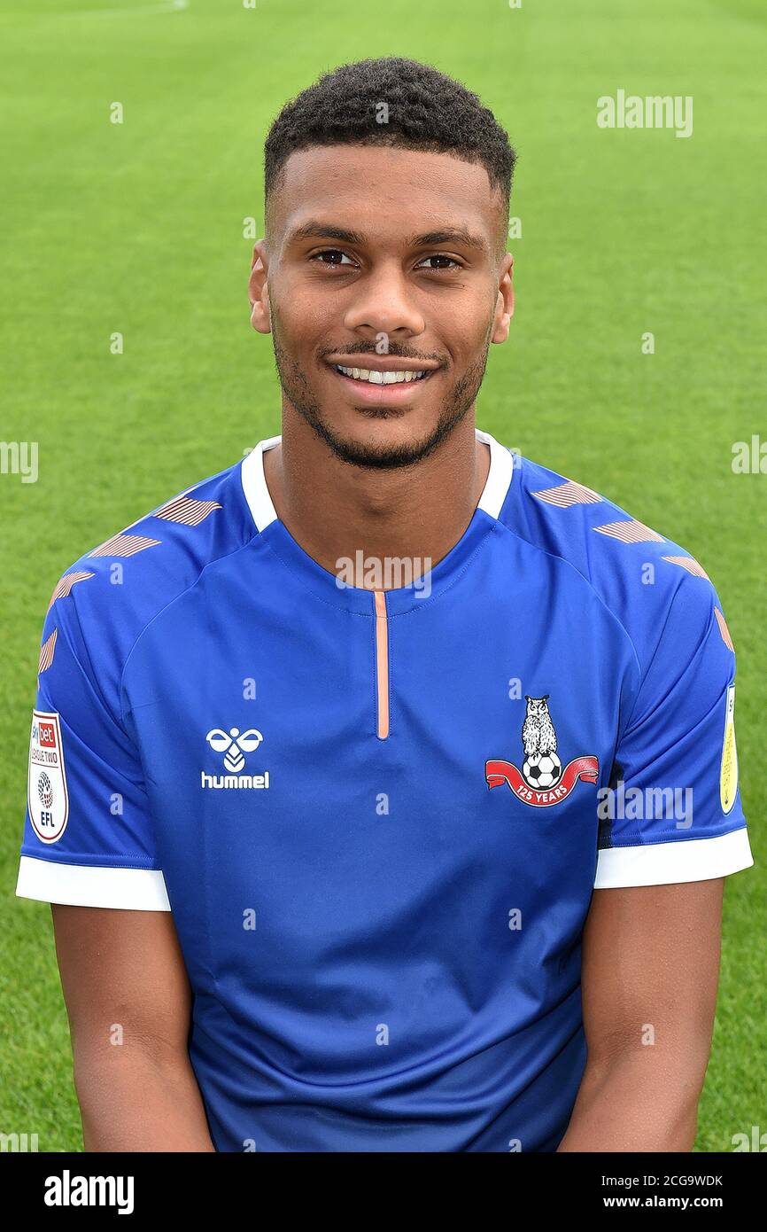 OLDHAM, ENGLAND. SEPTEMBER 3RD 2020.Kyle Jameson in the anniversary kit at the Odham Athletic ...