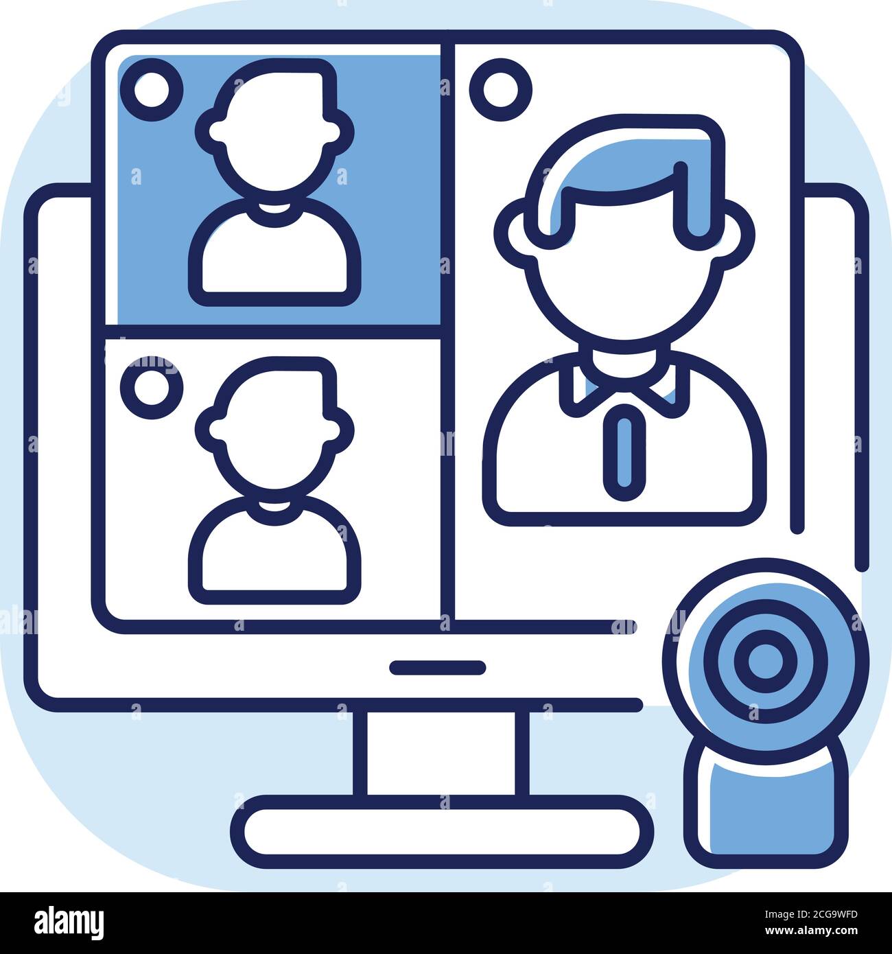 Online meeting blue RGB color icon Stock Vector Image & Art - Alamy