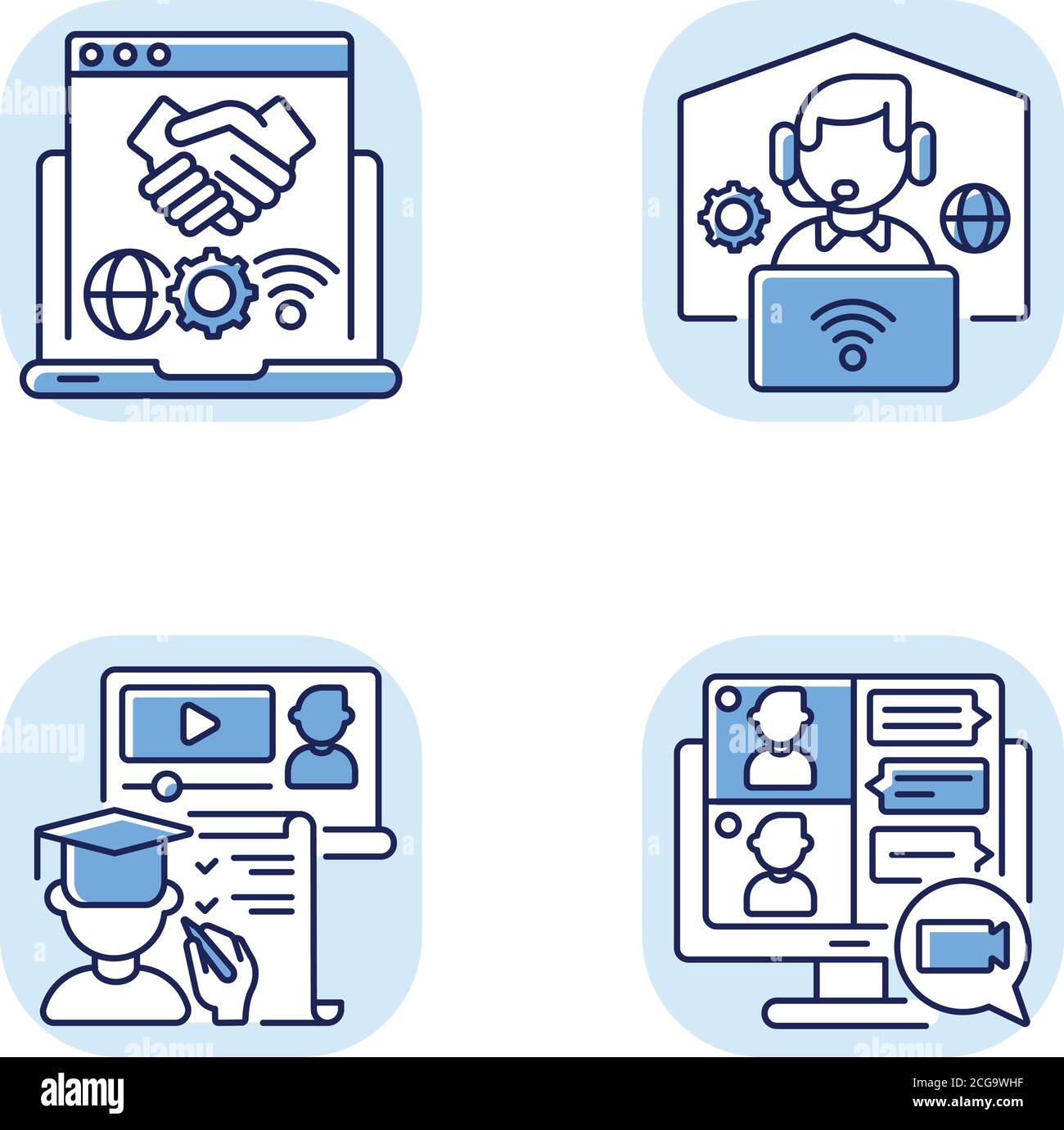 Online communication RGB color icons set Stock Vector Image & Art - Alamy