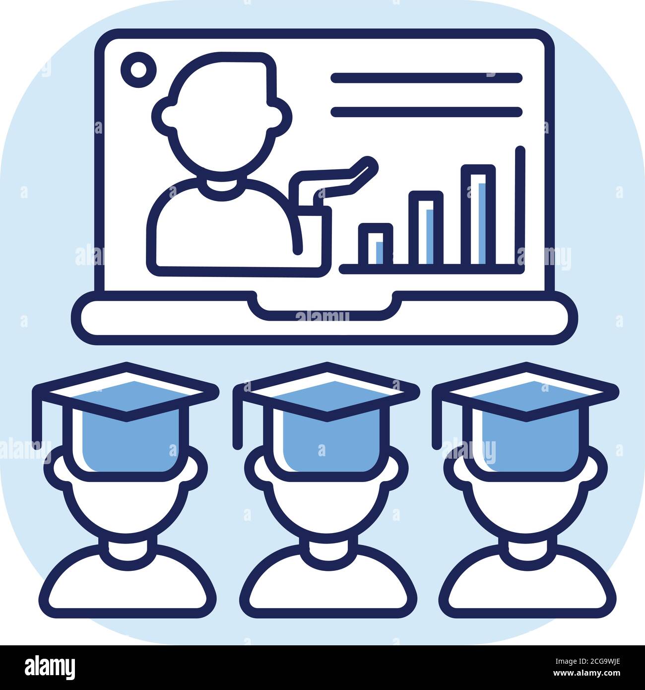 Online lecture blue RGB color icon Stock Vector Image & Art - Alamy