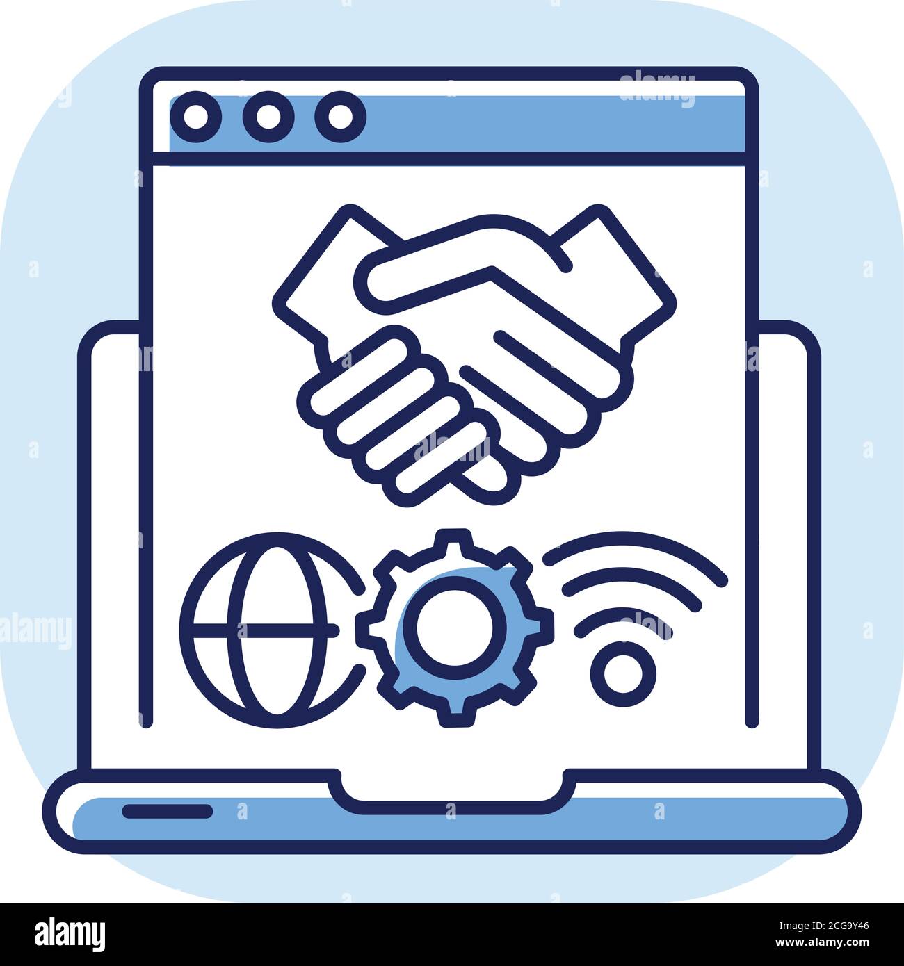 Online collaboration blue RGB color icon Stock Vector Image & Art - Alamy