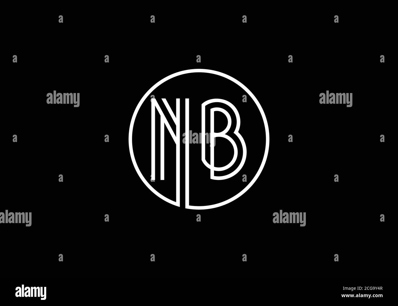 Initial Monogram Letter N B Logo Design Vector Template. N B Letter ...