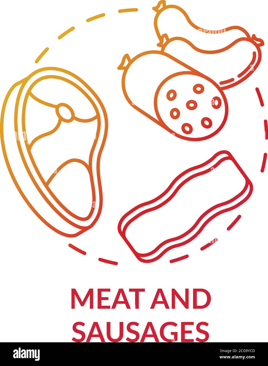 Butcher shop meat sausages Cut Out Stock Images & Pictures - Alamy