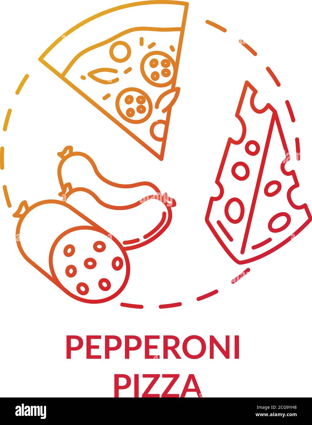 Pepperoni pizza concept icon Stock Vector Image & Art - Alamy