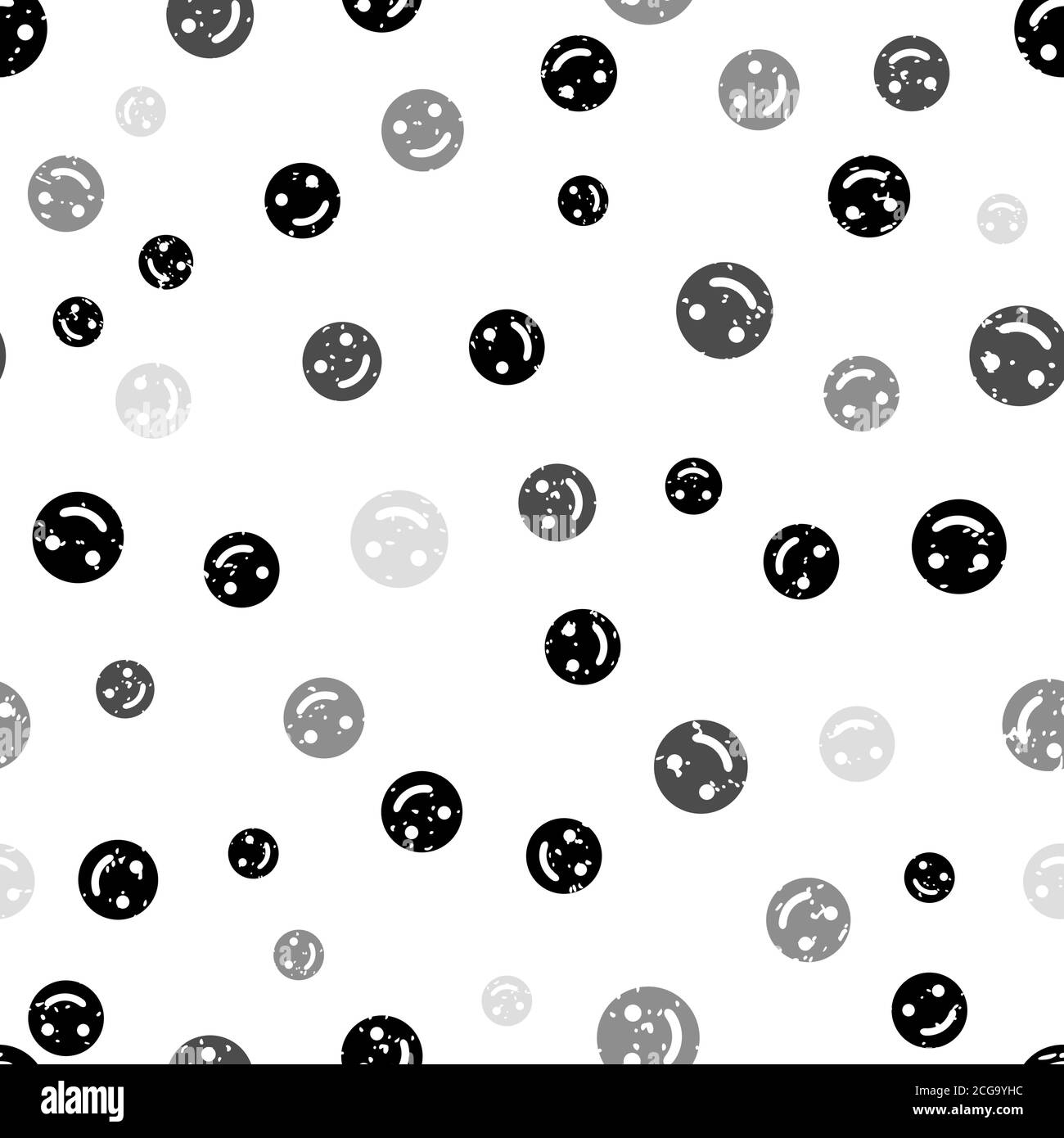 Distressed seamless pattern with smiling faces. Smiles are on white ...