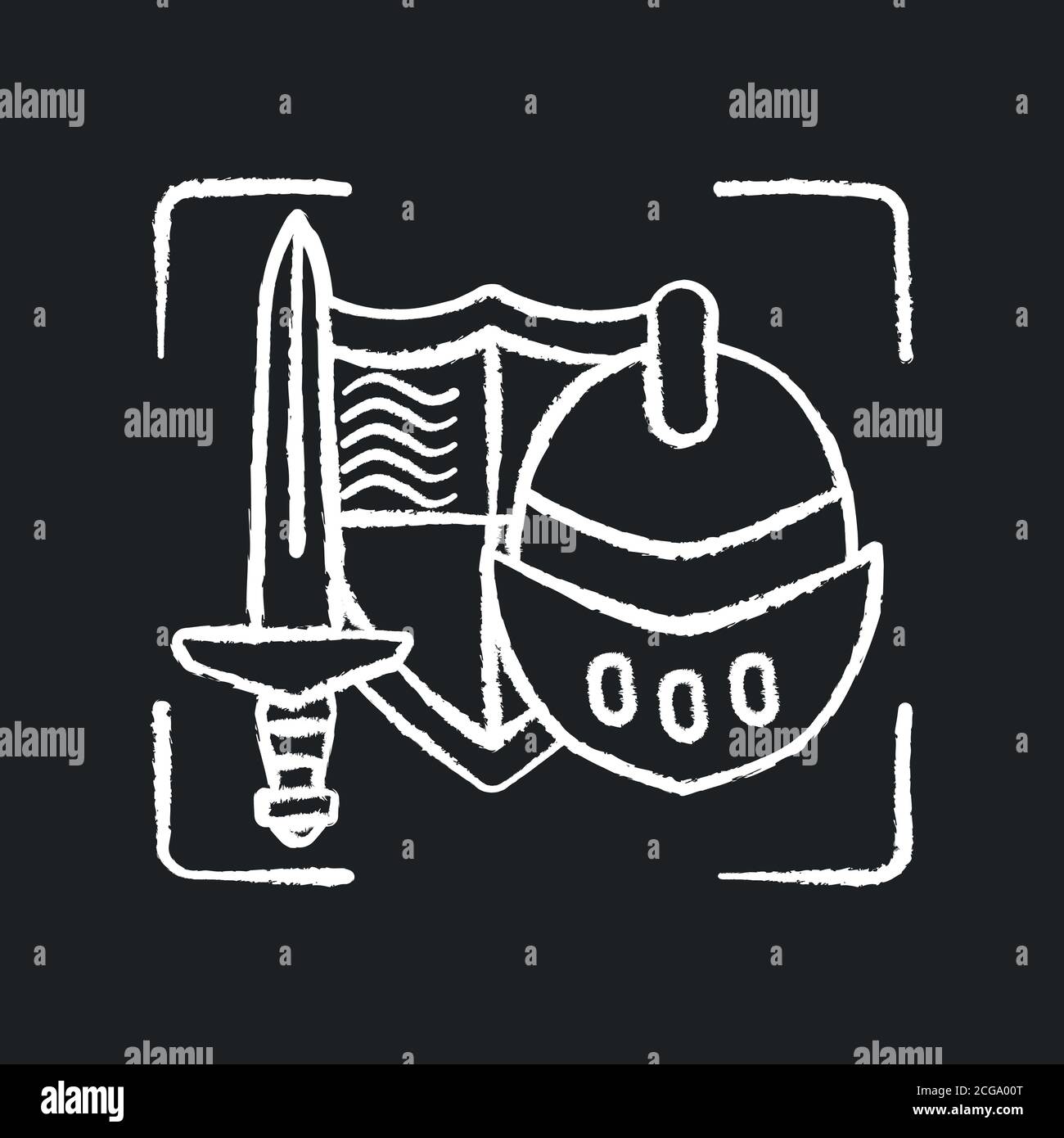 Movie props chalk white icon on black background Stock Vector Image ...