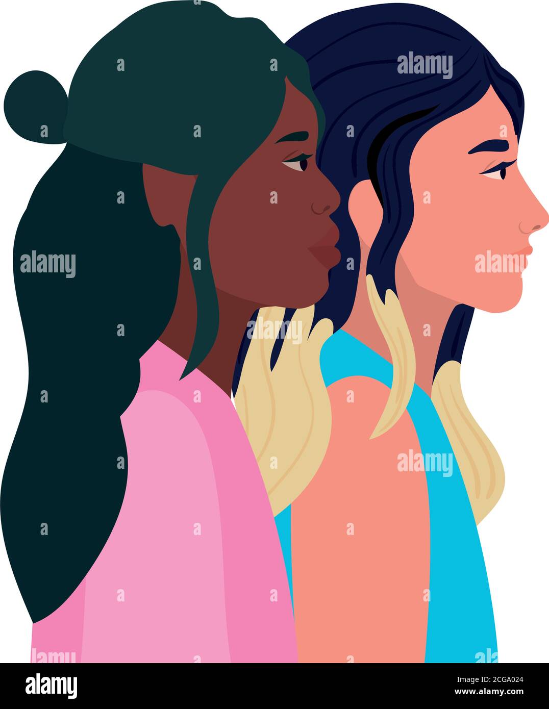 women cartoons in side view vector design Stock Vector Image & Art - Alamy