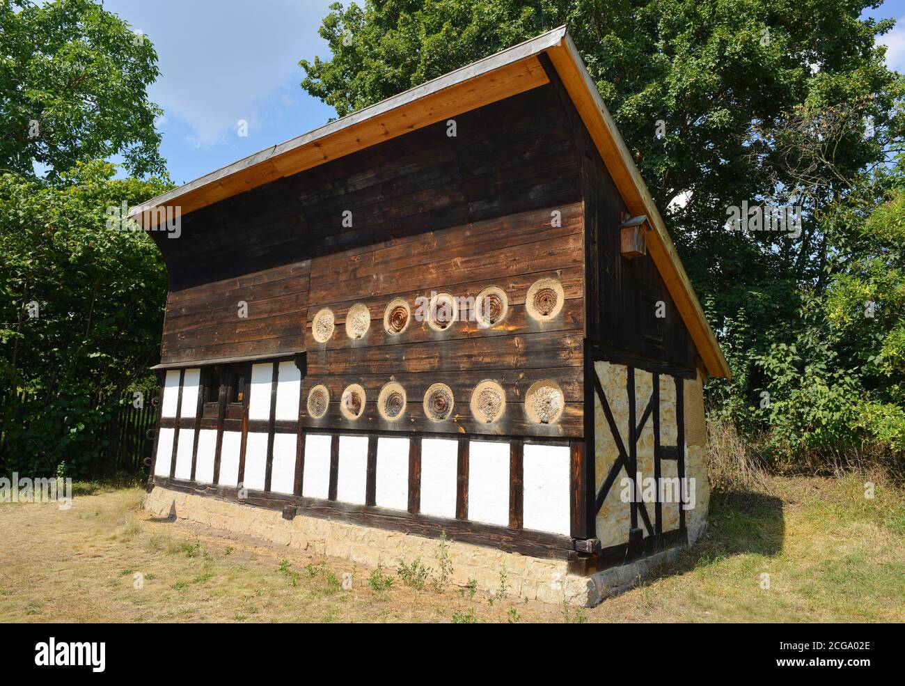 Beehouse traditional architecture wood, planks and half timbered ...