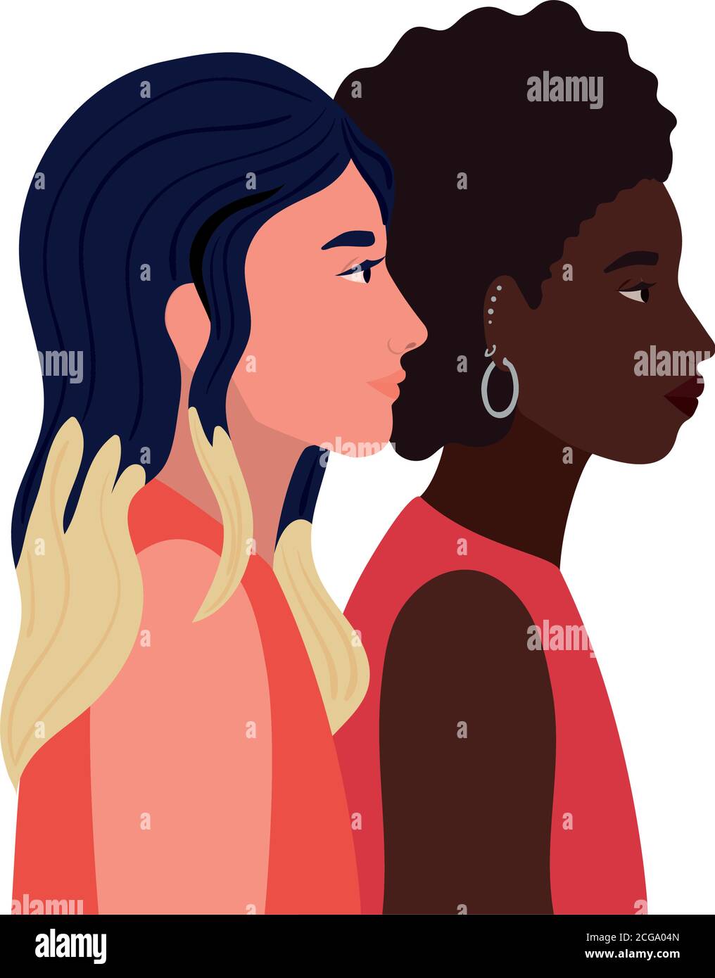 women cartoons in side view vector design Stock Vector Image & Art - Alamy