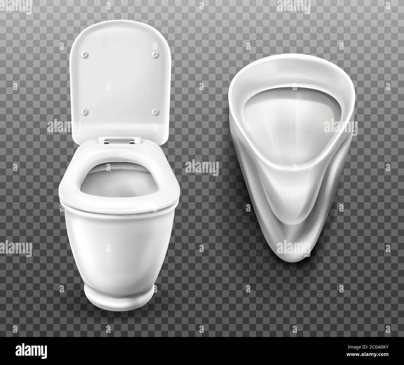 Toilet bowl and urinal for bathroom, restroom, modern male WC. Vector ...