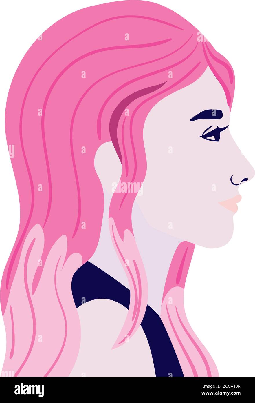 Woman pink side view Stock Vector Images - Alamy