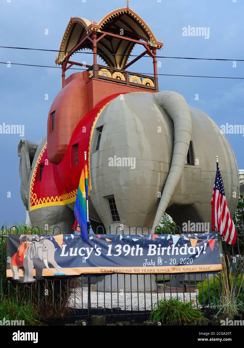 MARGATE, NJ -4 SEP 2020- View of Lucy the Elephant, a landmark roadside ...