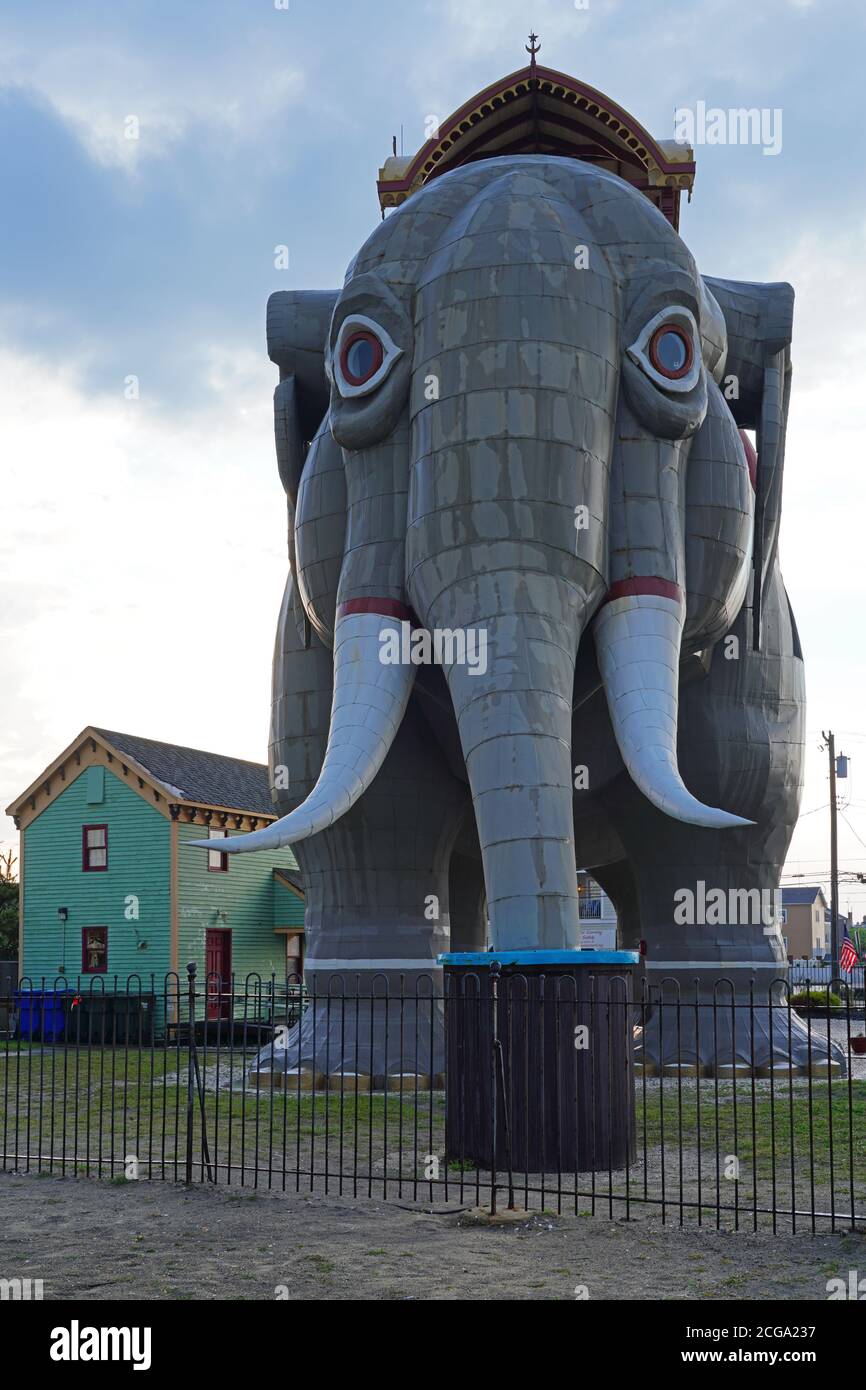 MARGATE, NJ -4 SEP 2020- View of Lucy the Elephant, a landmark roadside ...