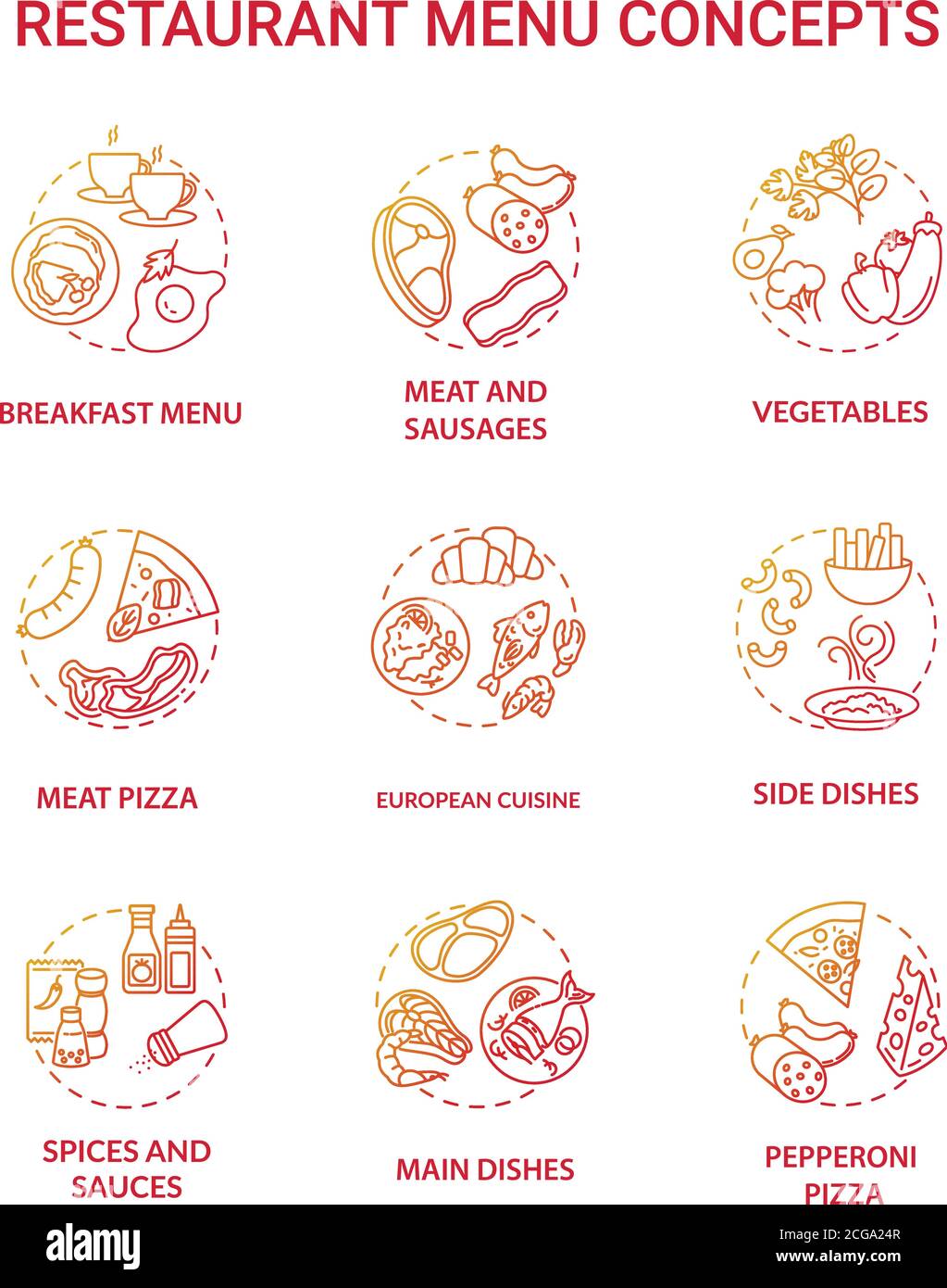 Restaurant menu concept icons set Stock Vector Image & Art - Alamy