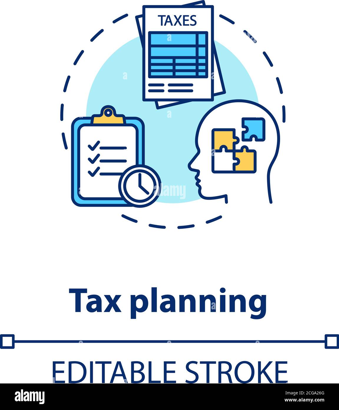Tax planning concept icon Stock Vector Image & Art - Alamy