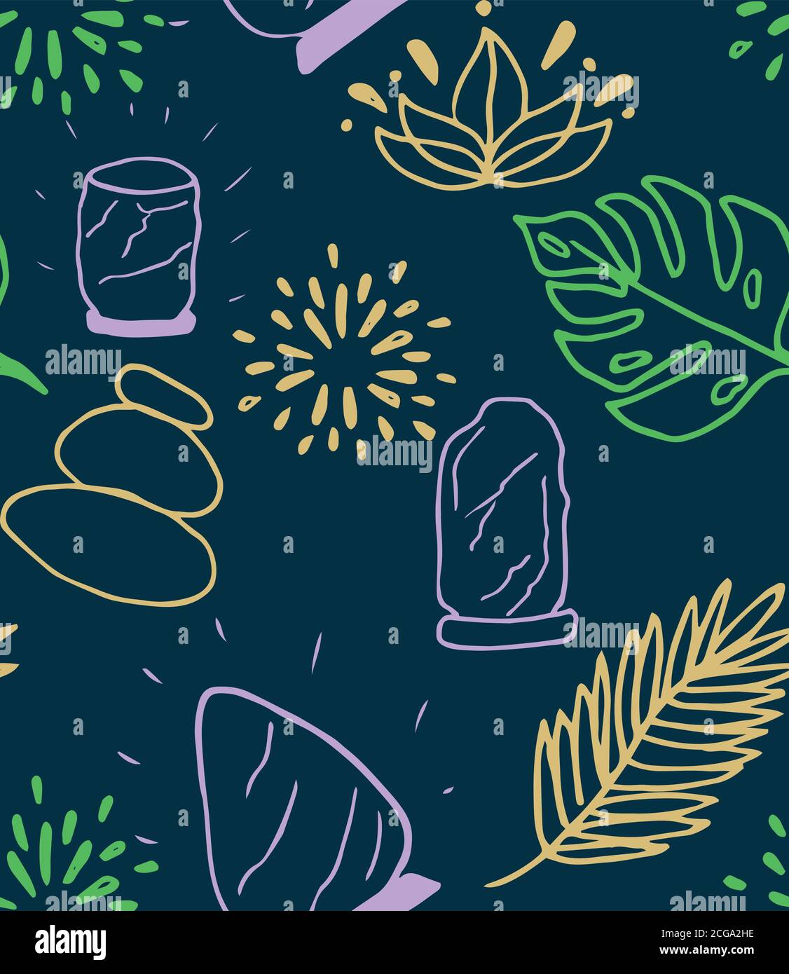 Himalayan salt lamps seamless pattern. Vector background template of ...