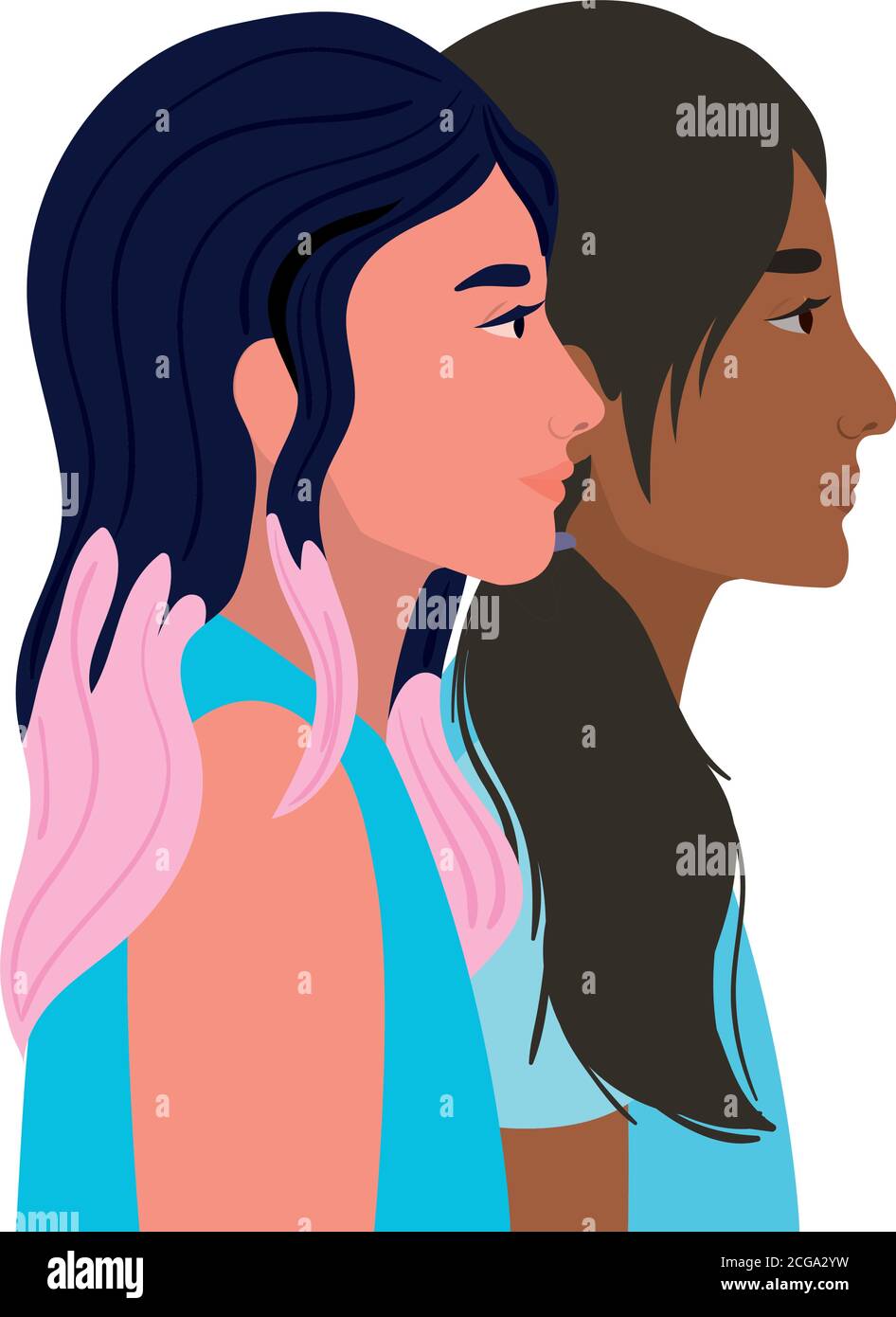 Side view fun female Stock Vector Images - Alamy