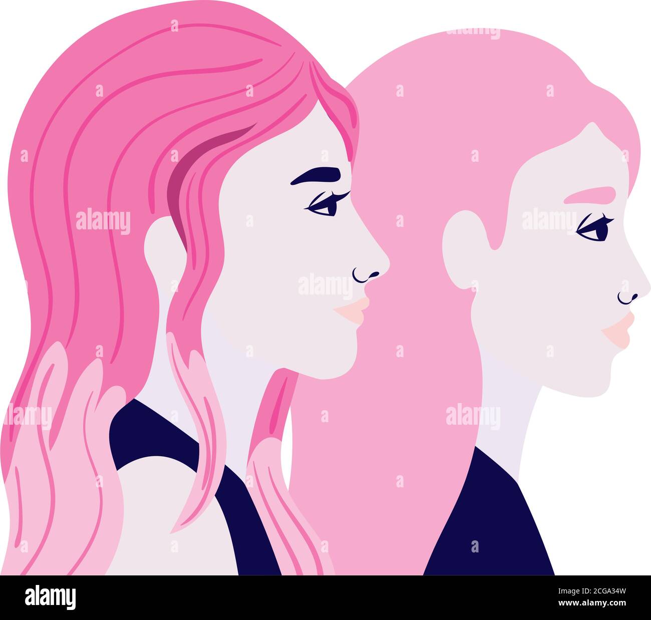 Woman pink side view Stock Vector Images - Alamy