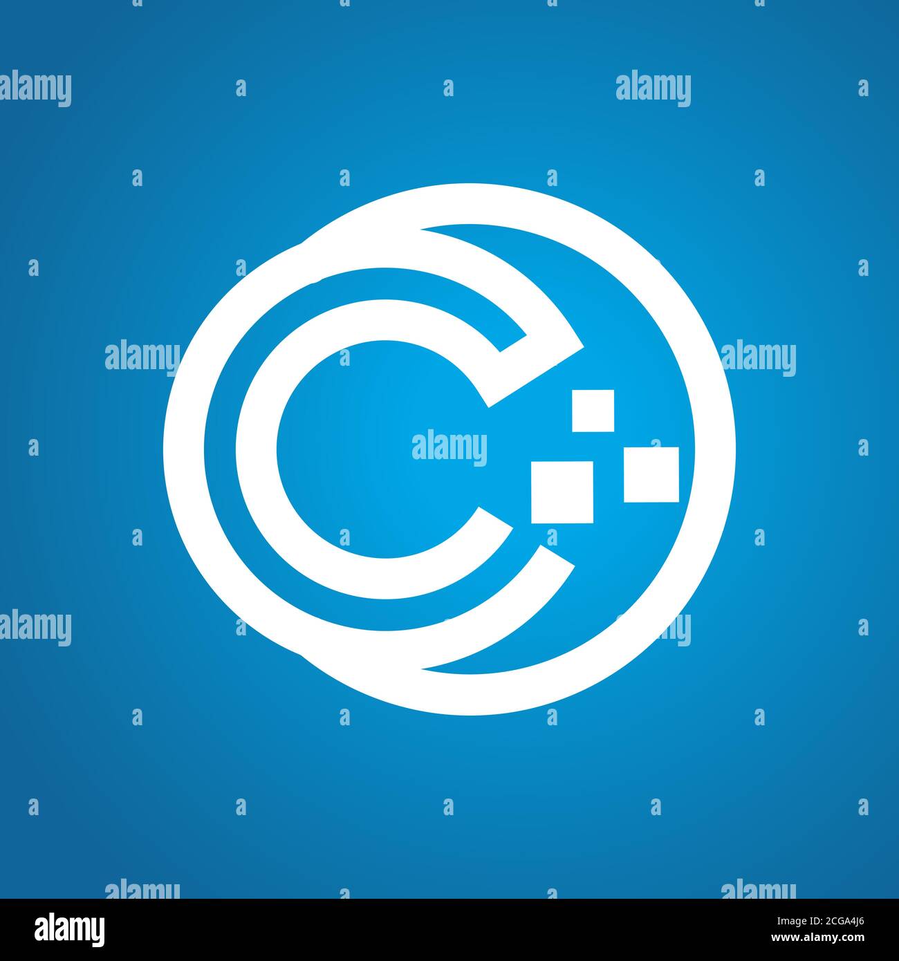 Outline circle Letter C technology design symbol. Abstract round letter ...