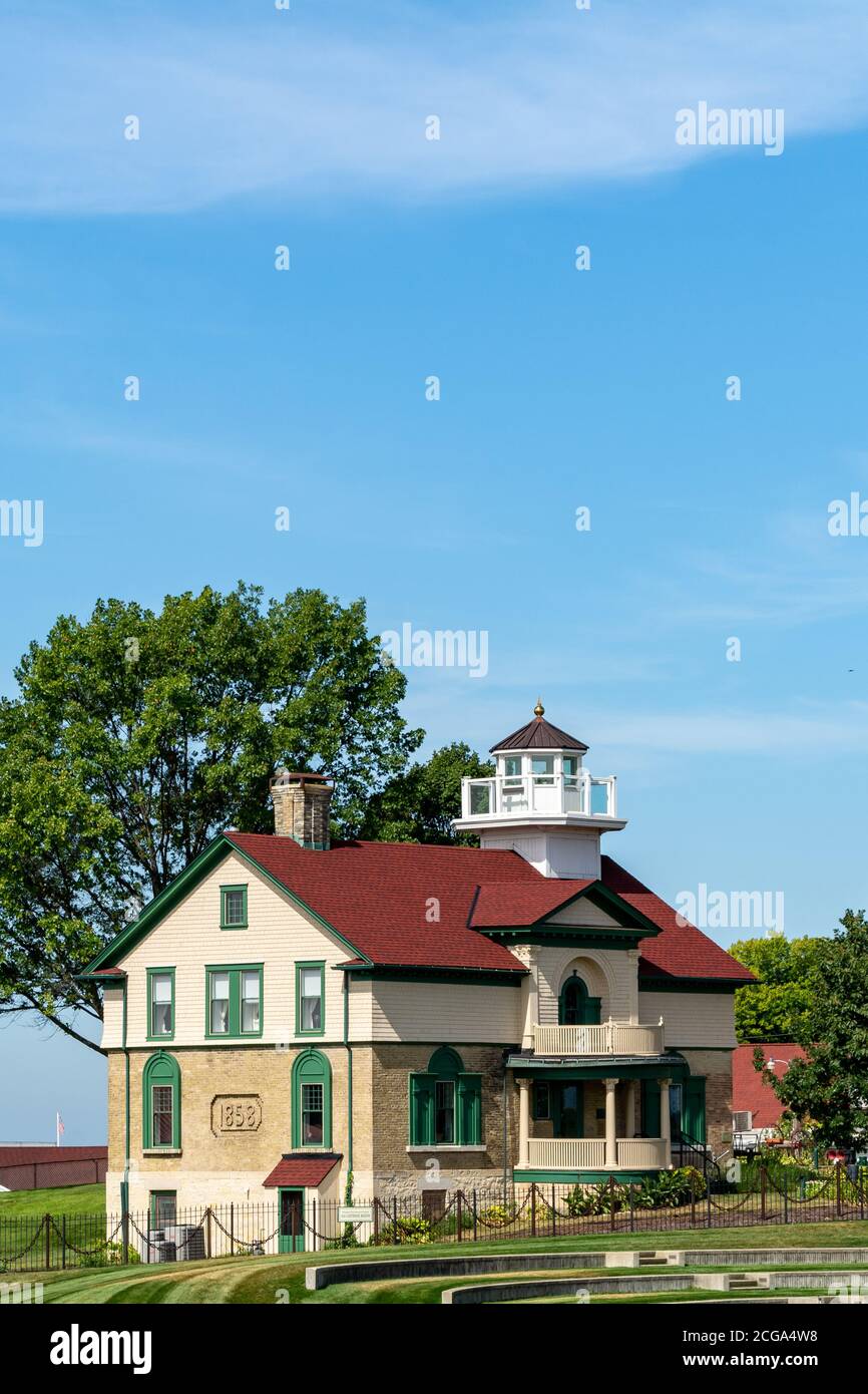 The Old Michigan City Lighthouse on a beautiful Summer morning ...