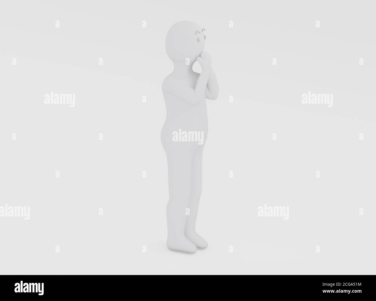 surprised alarmed person, OMG expression, scared man, 3d render Stock ...